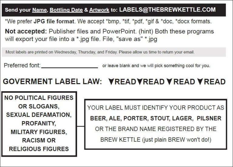 Custom Label Design - The Brew Kettle